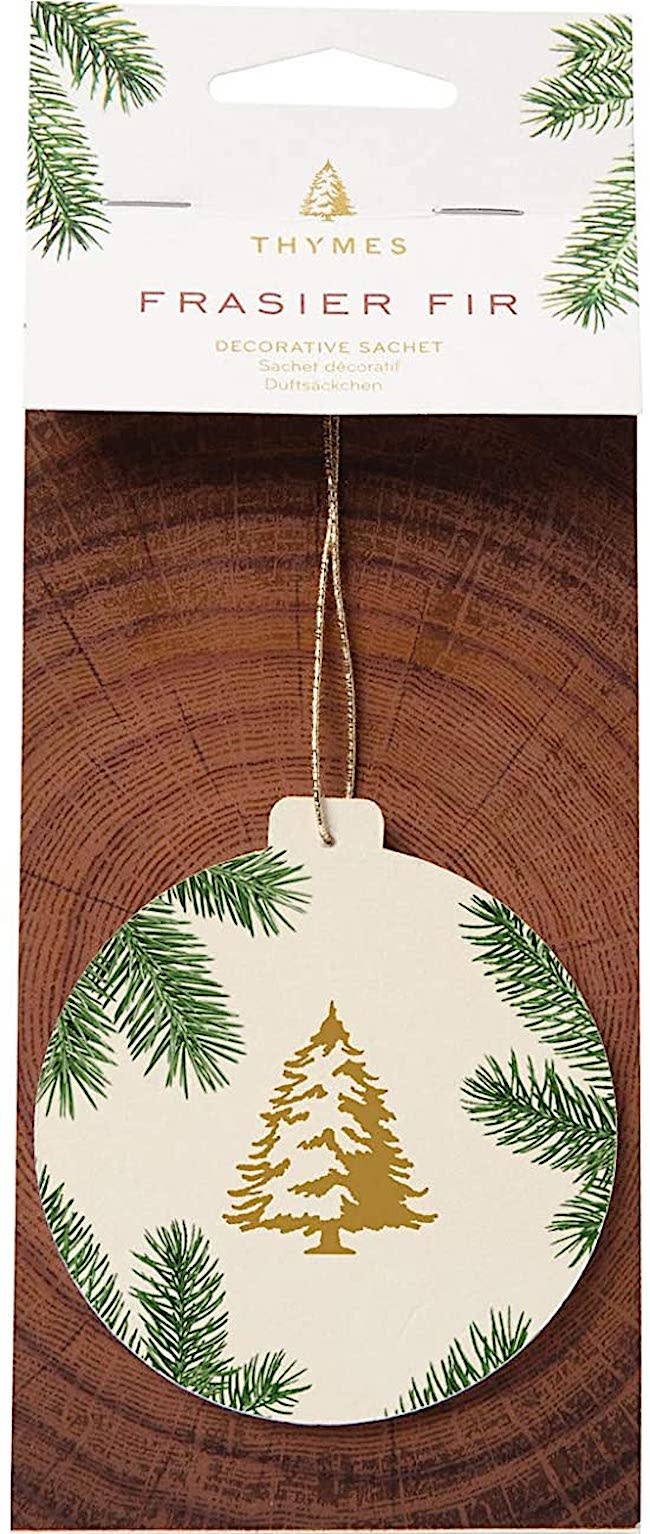 Thymes Frasier Fir Decorative Sachet Round Ornament Shape - Digs N Gifts