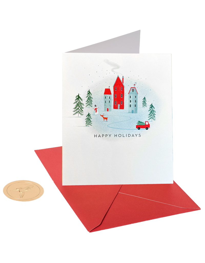 Papyrus Boxed Christmas Cards 20pk Little Village - Digs N Gifts