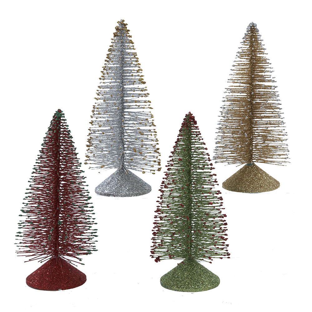 Kurt Adler Miniature Glittered Christmas Tree Tabletop Decor 16 Asst ...