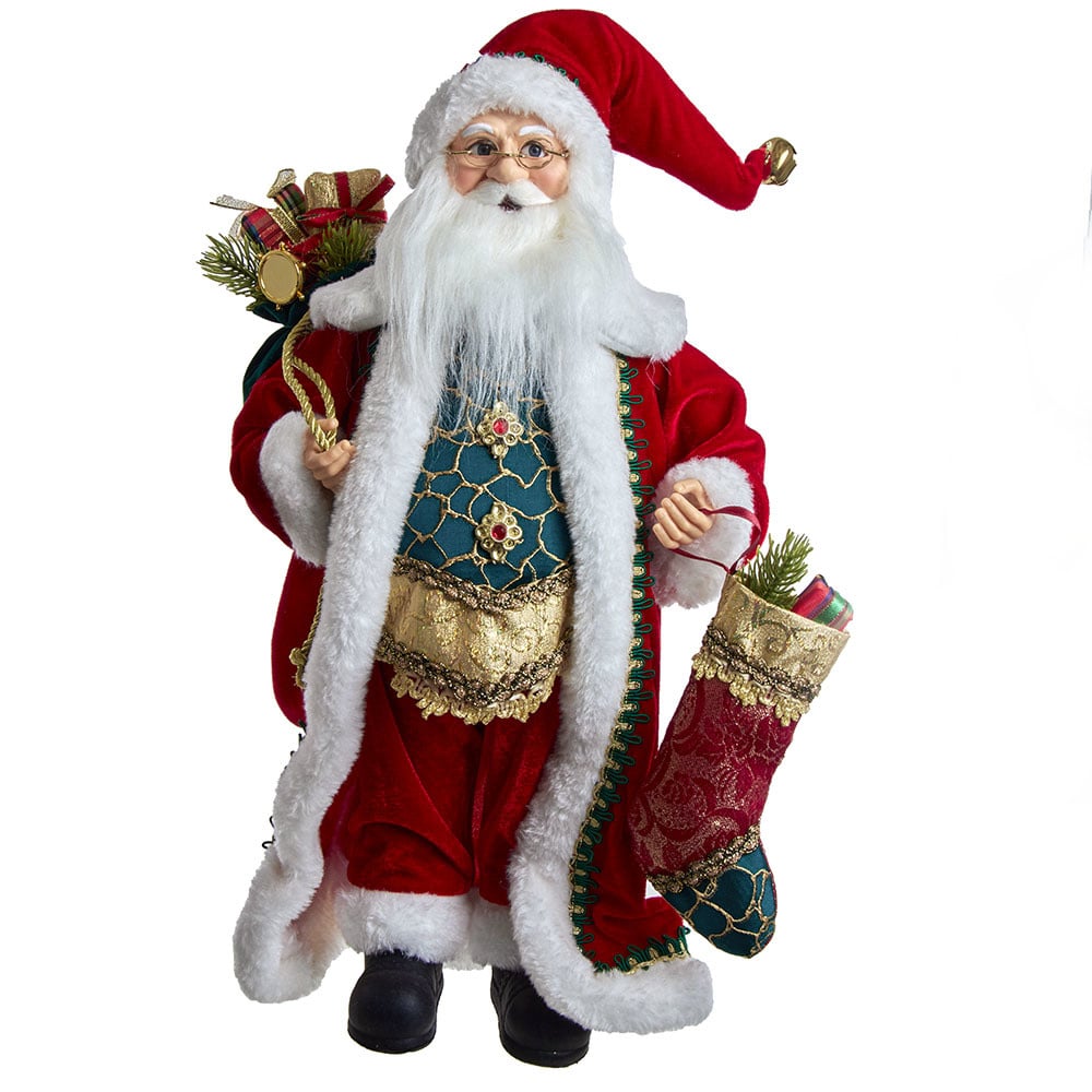 Kurt Adler Santas KSA Kringles Fancy Santa With Stocking 17 Inch - Digs ...