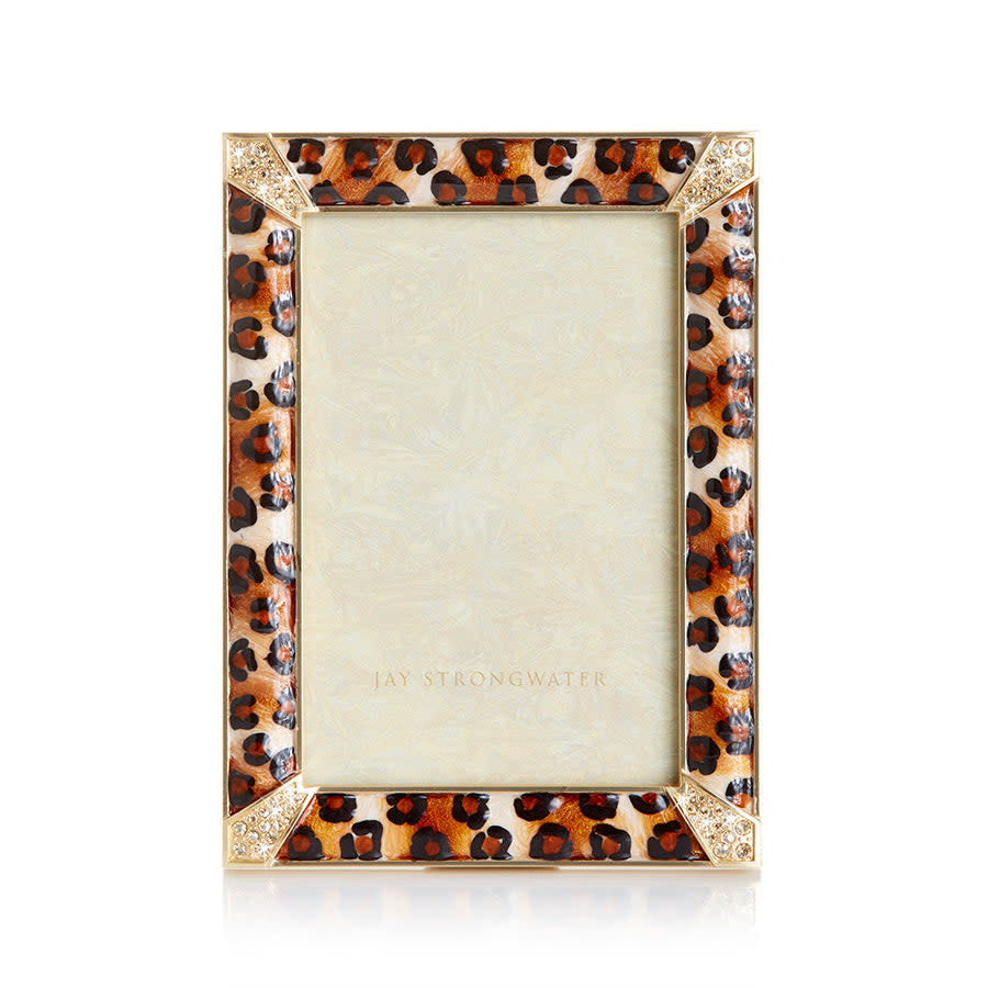 Strongwater Photo Frame Leonard Pave Corner 4x6 Frame Amber Leopard ...