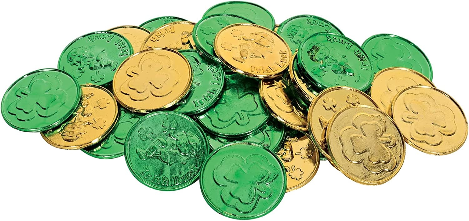 Irish St Patrick's Day Green Gold & Coins Decorations 40CT - Digs N Gifts