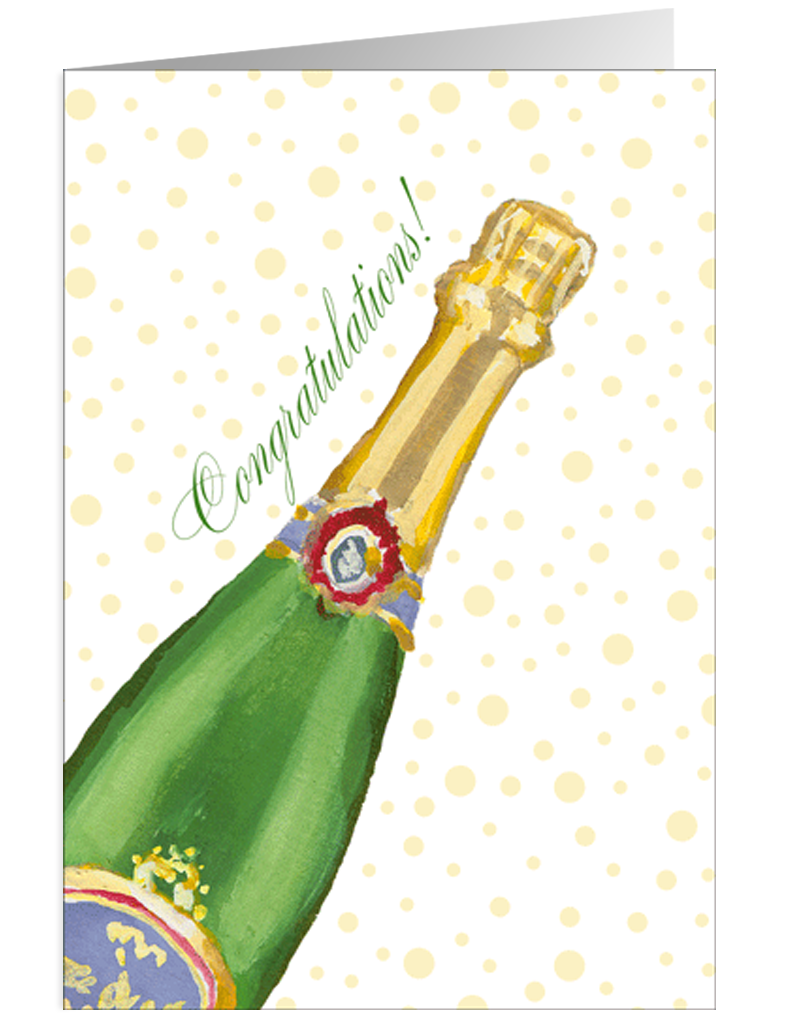 Caspari Congratulations Cards Champagne Bottle Congratulations Card ...