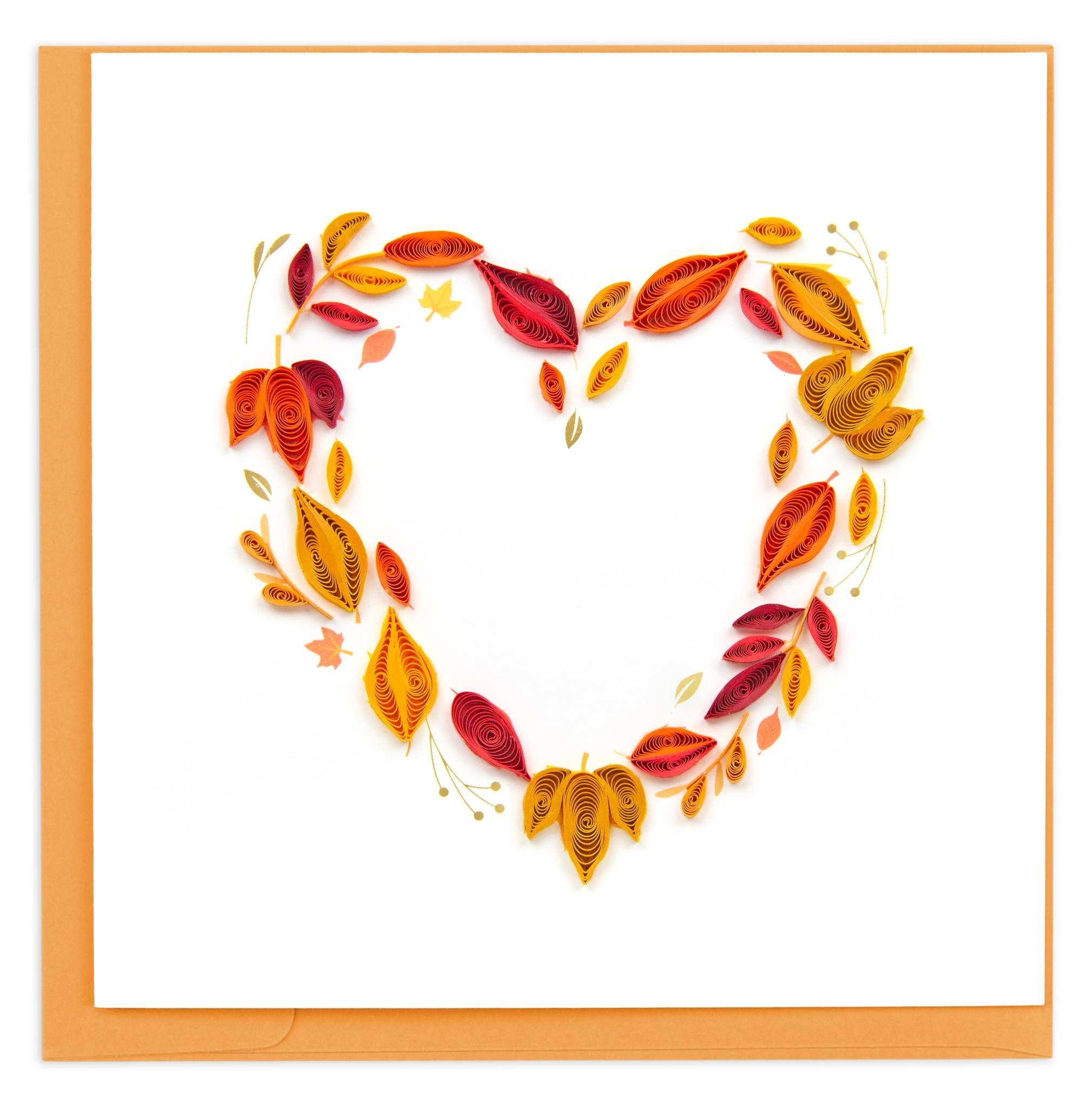 Quilling Card Quilled Fall Foliage Heart Greeting Card - Digs N Gifts