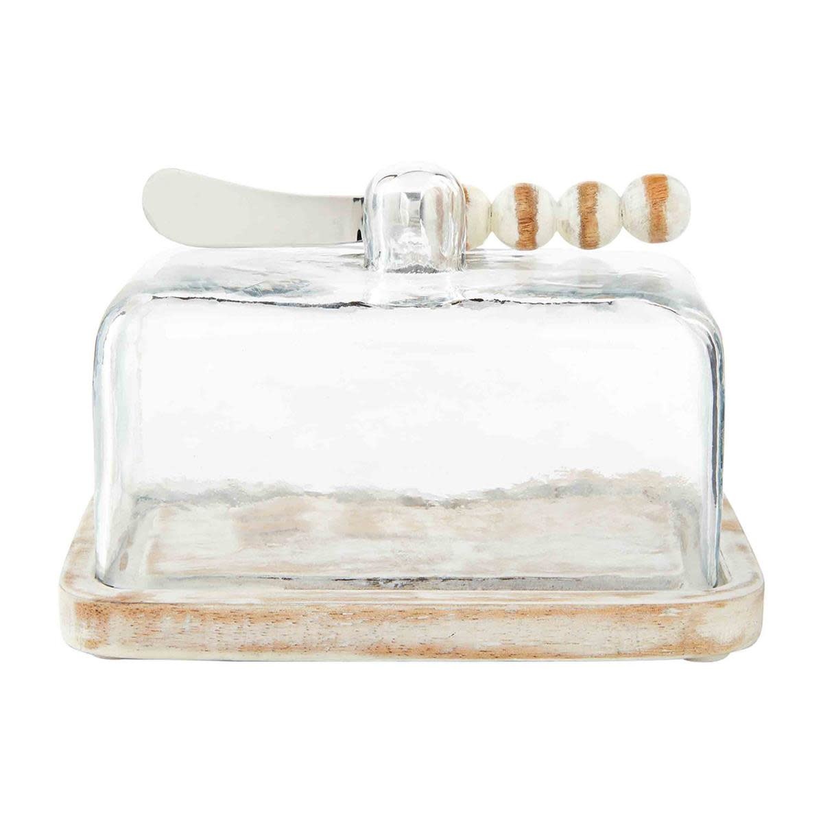 Mud Pie White Bead Butter Dish Set - Digs N Gifts