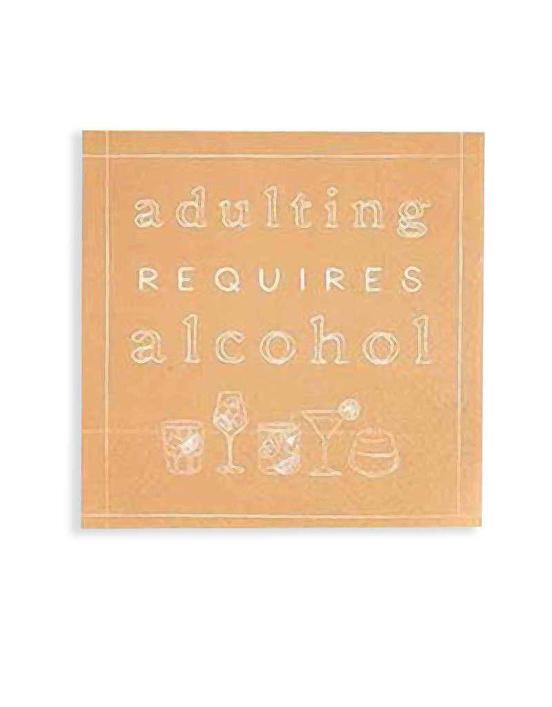 Mud Pie Paper Cocktail Napkins 12ct Adulting Requires Alcohol - Digs N ...