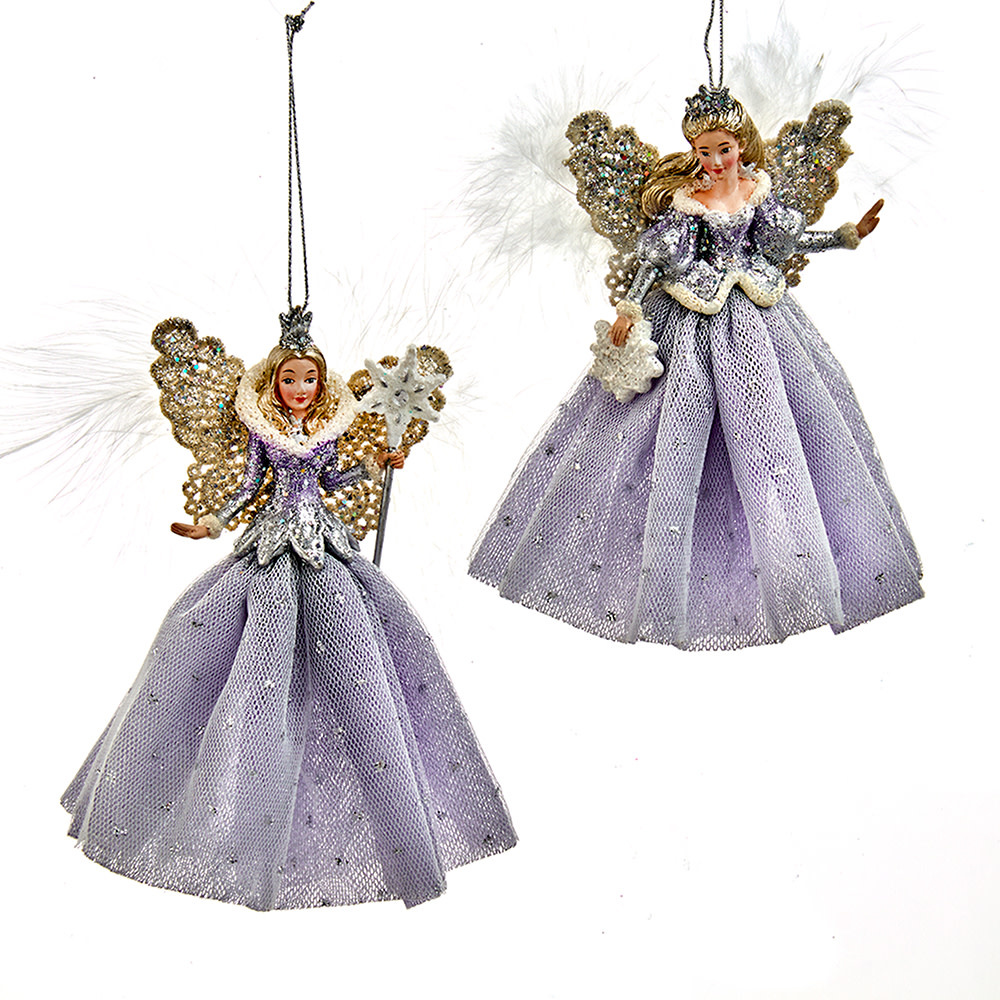 Lavender Snow Queen Christmas Ornaments 2 Assorted - Digs N Gifts