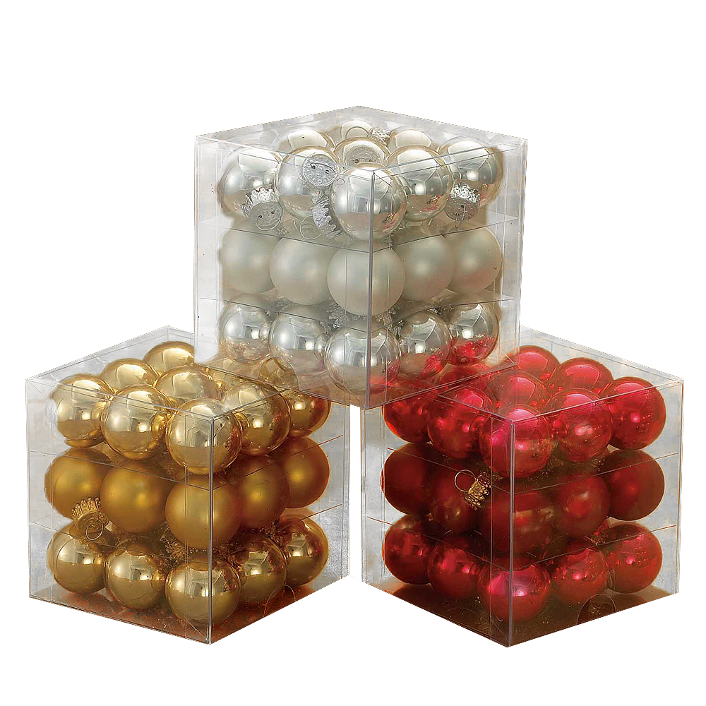 Kurt S. Adler Mini Glass Balls Christmas Ornaments 25MM Set of 27 Gold ...