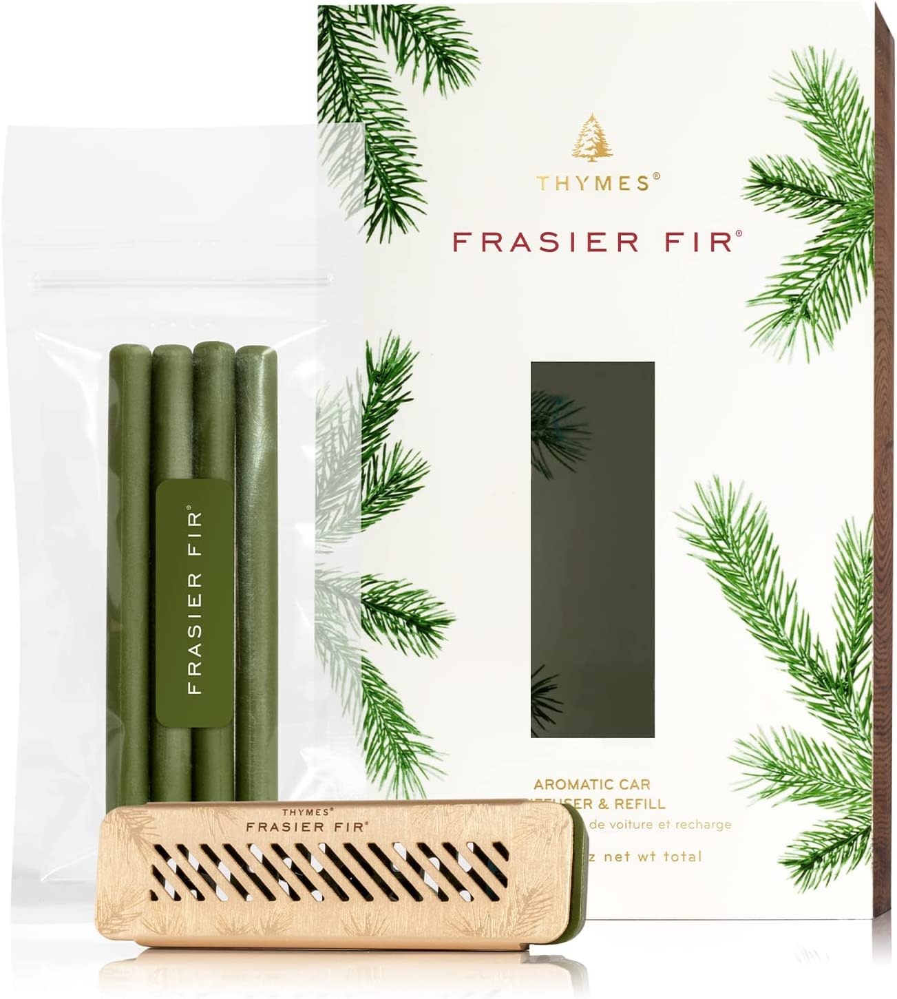 Frasier Fir Car Diffuser Kit w Vent Clip & 4 Diffuser Reeds - Digs N Gifts