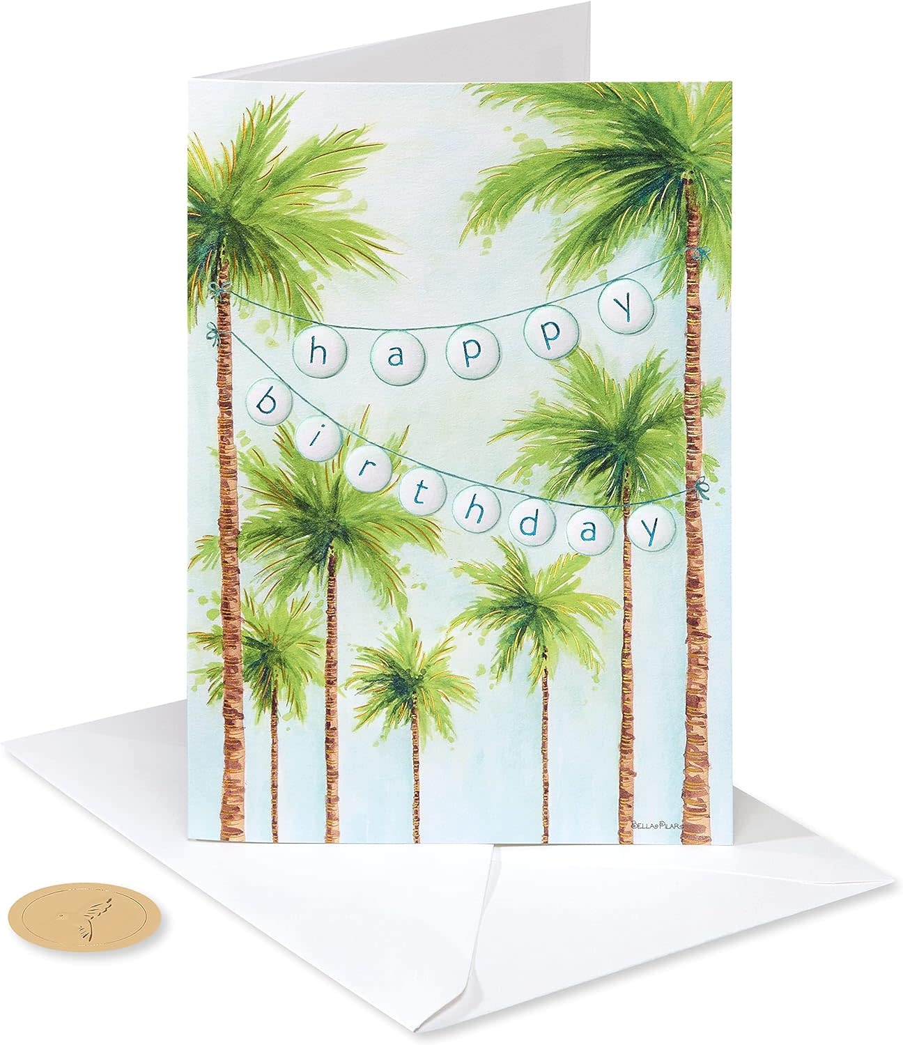 Birthday Card Palm Trees With Party Lights - Digs N Gifts