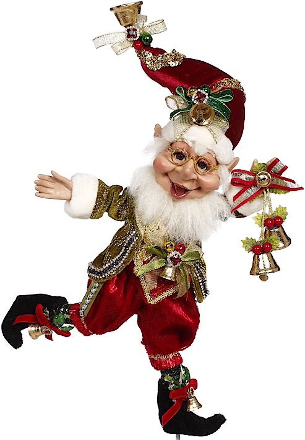 Christmas Elves Bell Ringer Elf SM 12.5 Inch - Digs N Gifts