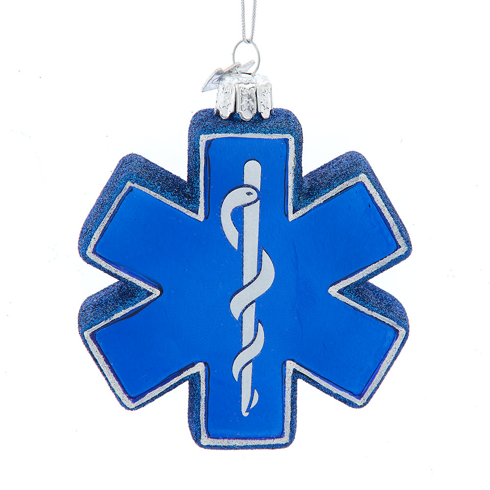 Nobel Gems Glass Medical EMT Logo Ornament - Digs N Gifts