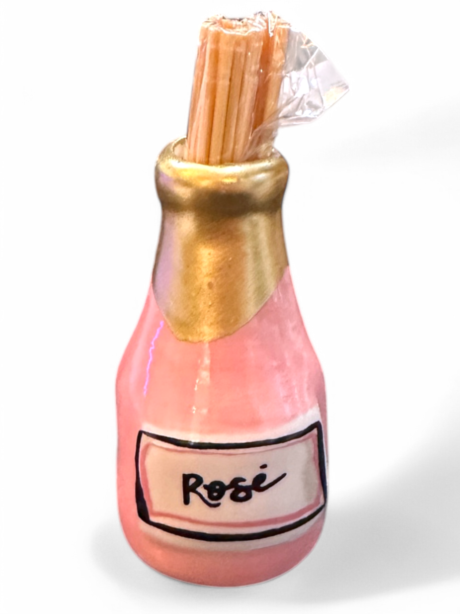 Wine N Cheese Toothpick Holder | Rose Wine Bottle - Digs N Gifts