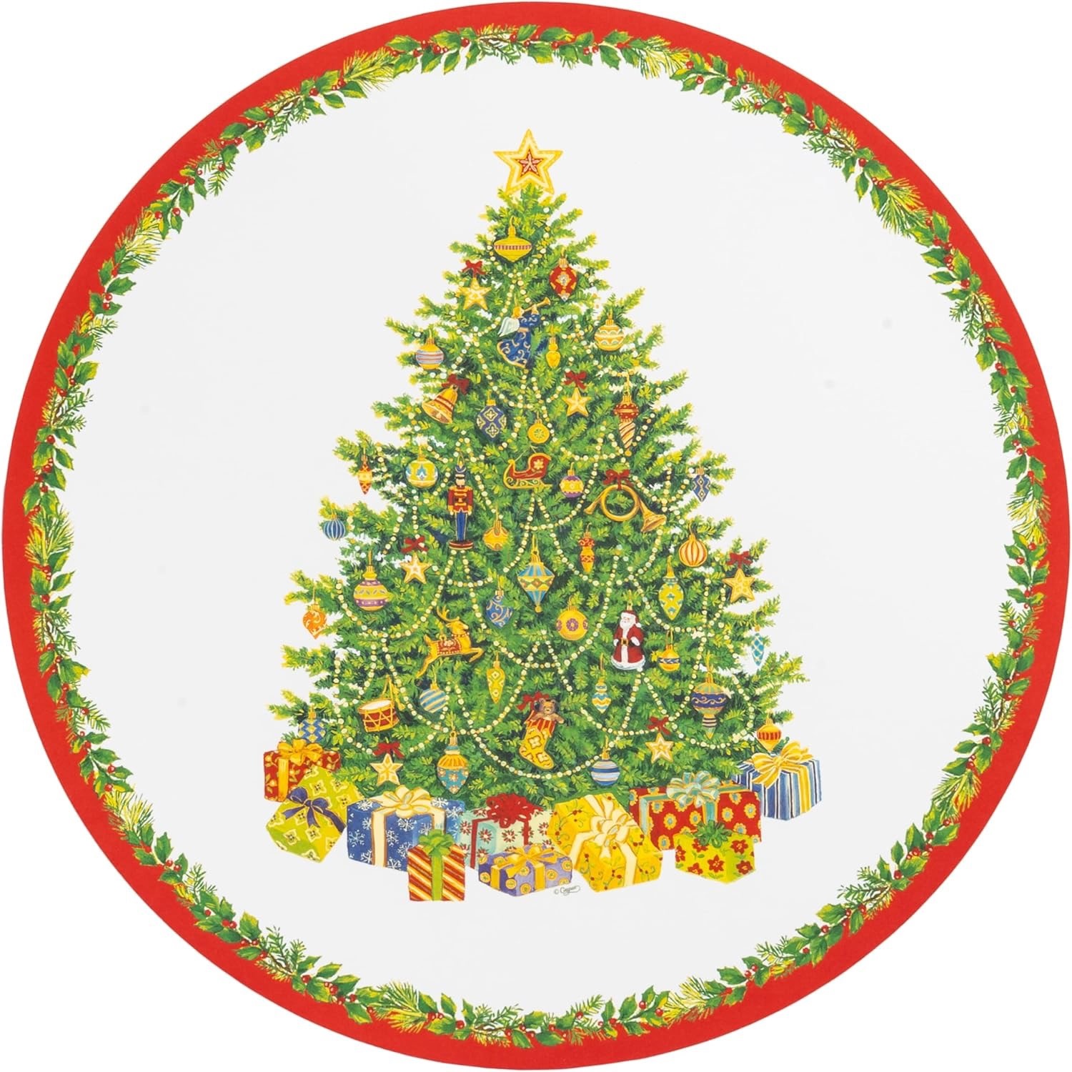 Christmas Paper Placemats 12pk Round Christmas Tree - Digs N Gifts