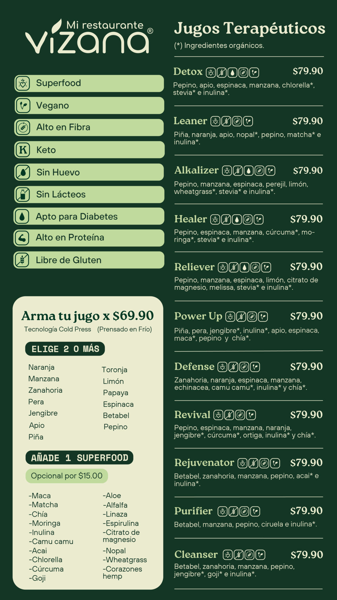 RESTAURANTE VIZANA | Mi Tienda Vizana