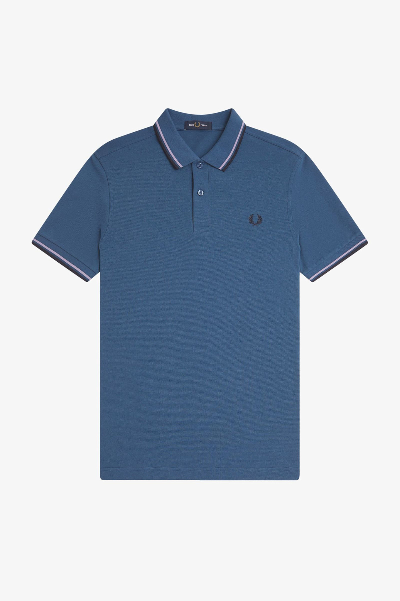 Twin Tipped Fred Perry Shirt in Midnight Blue/Ultra Violet/Navy ...