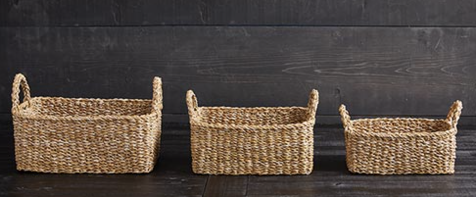 Mini Rectangle Seagrass Basket Large - The Good Tree