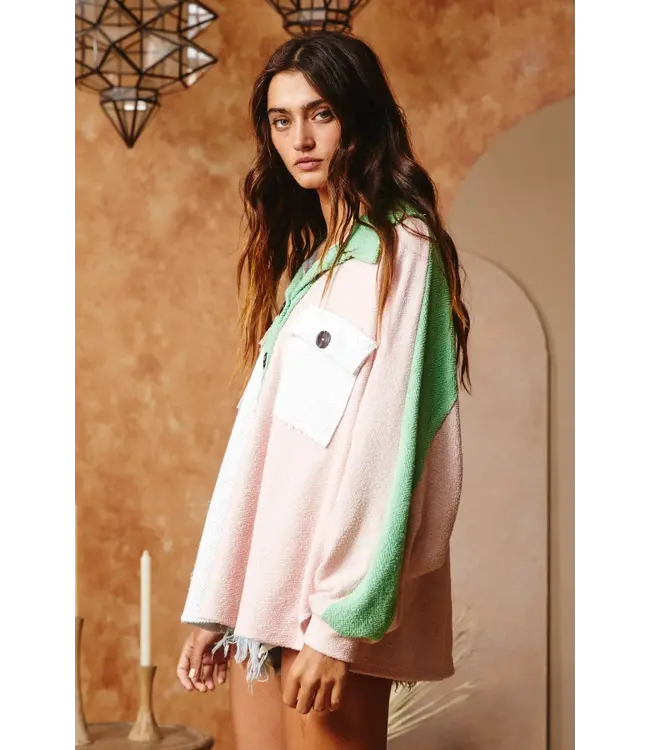 T1578-2 reverse french terry top - Meri's Boutique