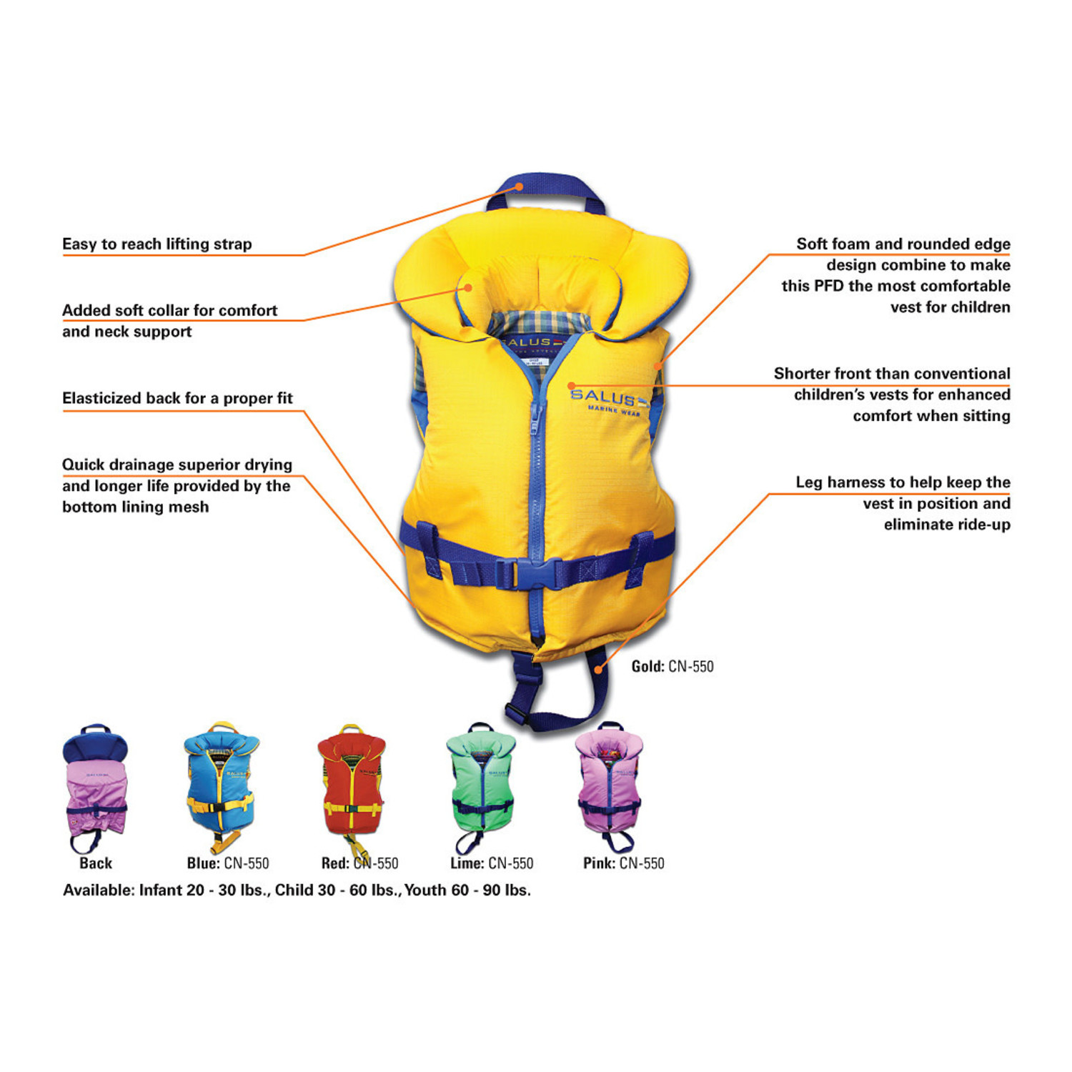 Salus Kids Sublimated Nimbus Child Vest (30-60 lbs) - True Outdoors