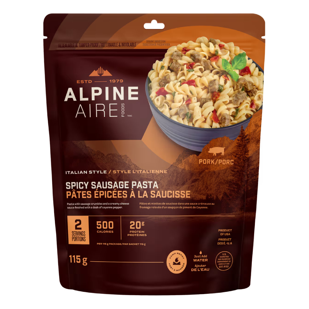 AlpineAire Spicy Sausage Pasta - True Outdoors