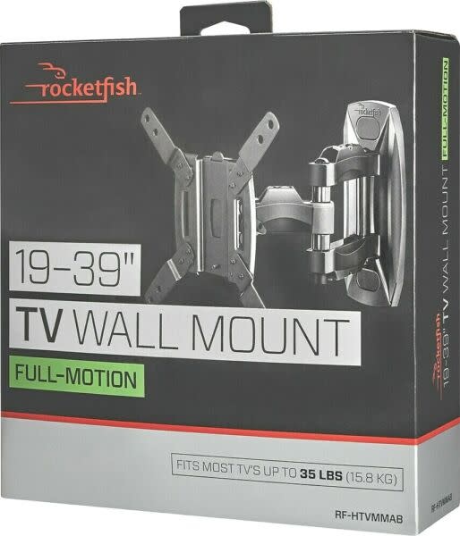 Rocketfish™ - Full-Motion TV Wall Mount for Most 19" - 39" TVs - Black ...