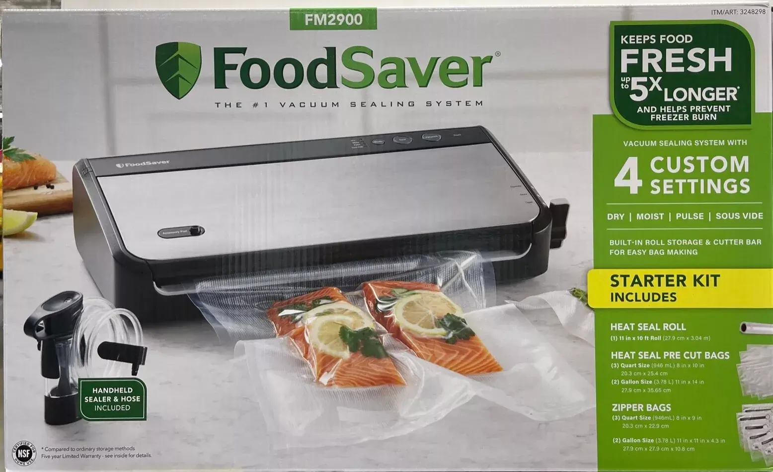 FoodSaver Vacuum Sealing System with Handheld Sealer Attachment FM2900 ...