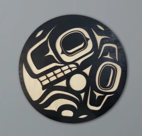 12" Bear wood Wall Plaque by Raven Wolden - Stó∶lō Gift Shop