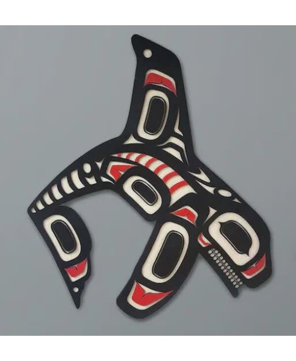 15" Killer Whale II Wall Plaque by Raven Wolden - Stó∶lō Gift Shop