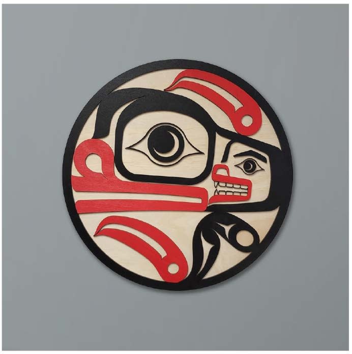 12" Frog Wall Plaque by Raven Wolden - Stó∶lō Gift Shop