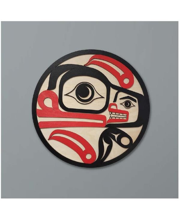 12" Frog Wall Plaque by Raven Wolden - Stó∶lō Gift Shop