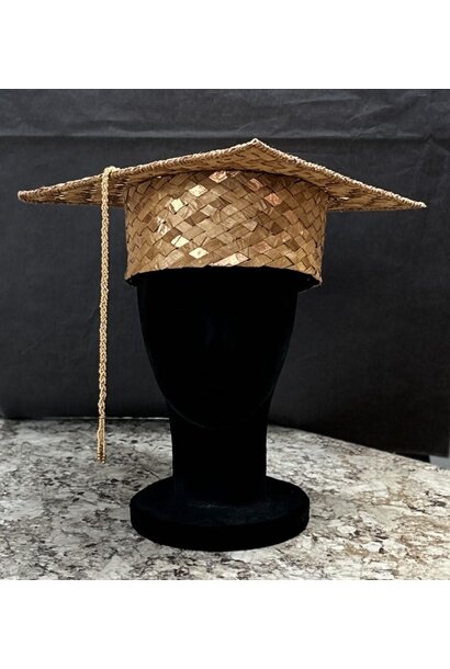 Hand Woven Cedar Grad Cap with Copper inlay by Stephanie Leon Riedl