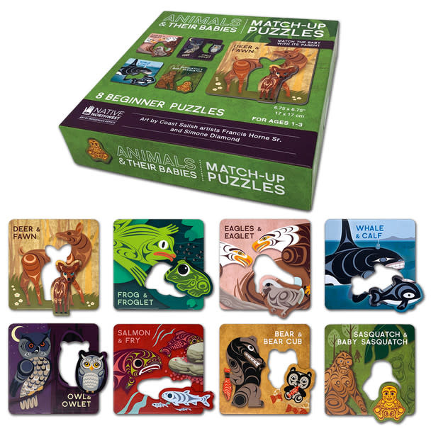 Match-up Puzzles - Animals & Their Babies - Stó∶lō Gift Shop