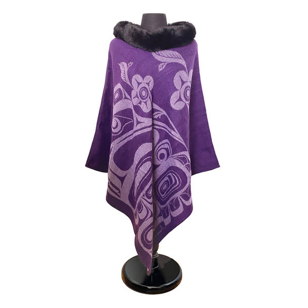 Faux Fur Collar Cape - Spirit Messenger by Morgan Asoyuf - Stó∶lō Gift Shop