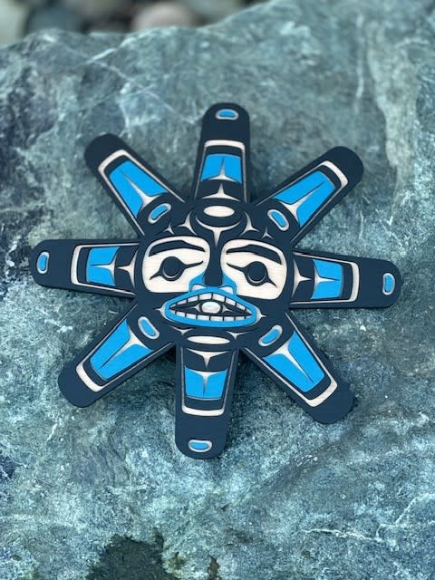 18" Wall Plaque - Sun by Raven Wolden - Stó∶lō Gift Shop