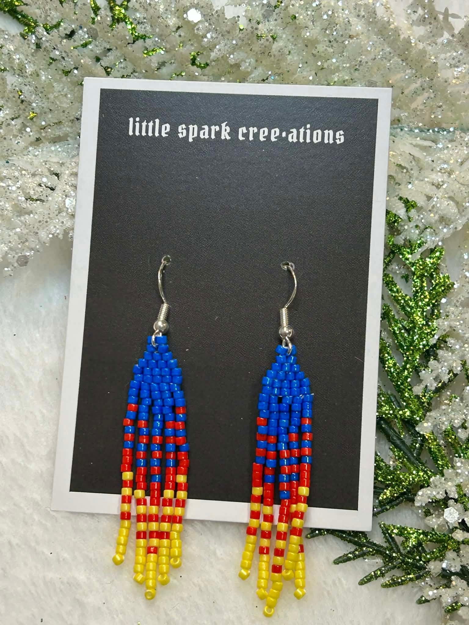 Mini beaded earrings by Little Spark Cree-ations - Stó∶lō Gift Shop