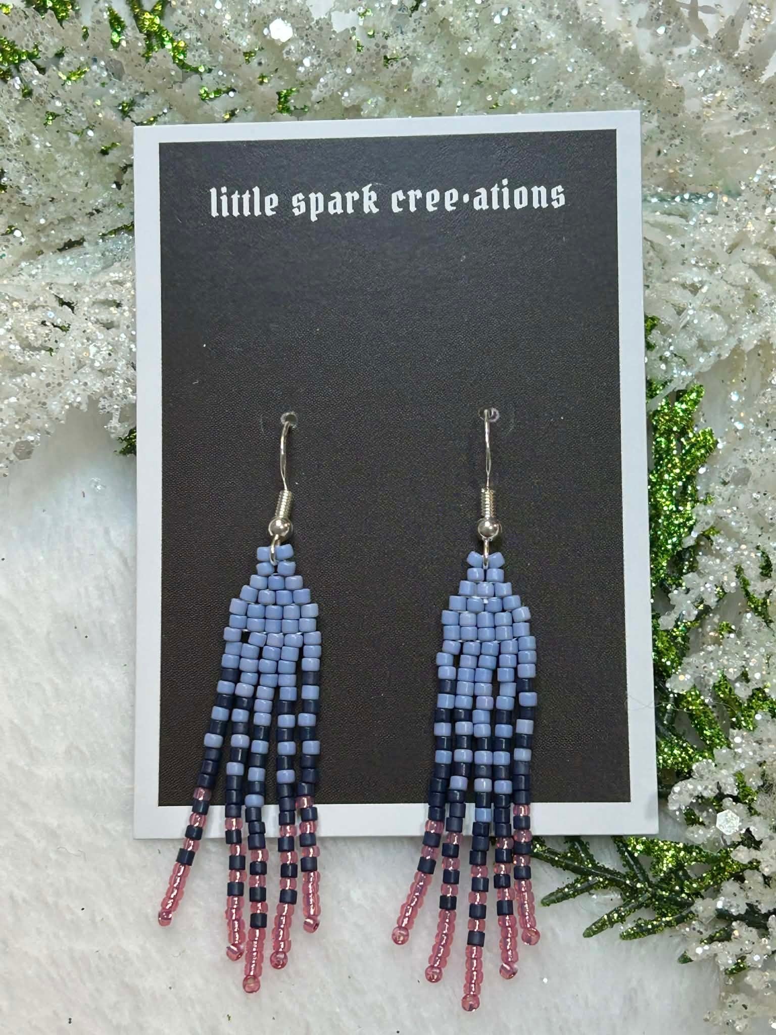 Mini beaded earrings by Little Spark Cree-ations - Stó∶lō Gift Shop