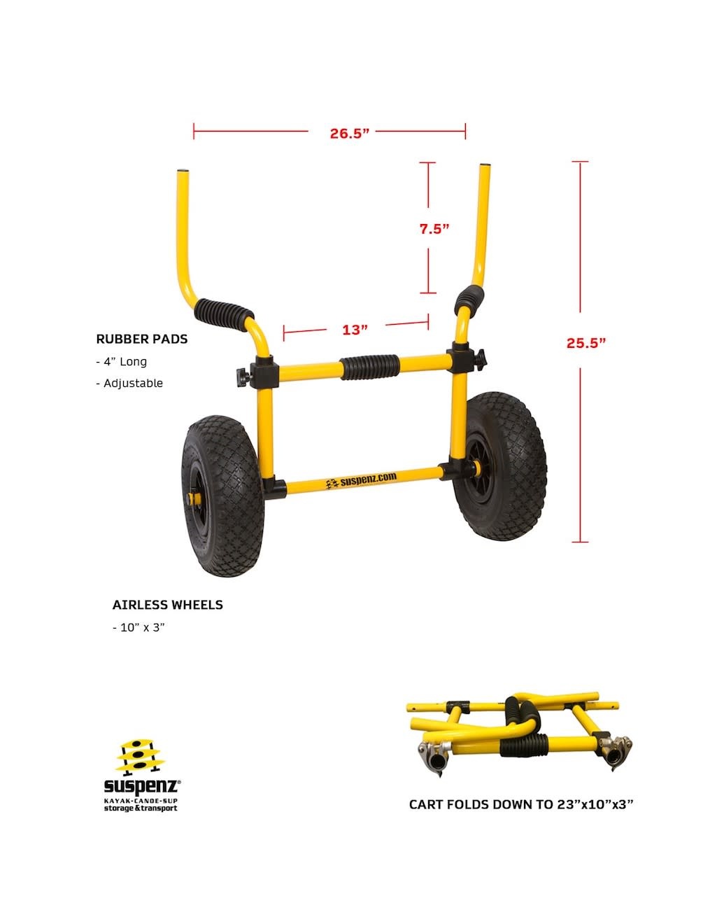 Sit-On-Top Airless Cart - The Kayak Centre