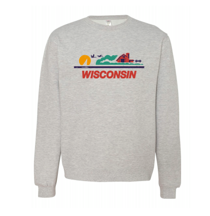 Crewneck - Wisconsin License Plate - The Local Store