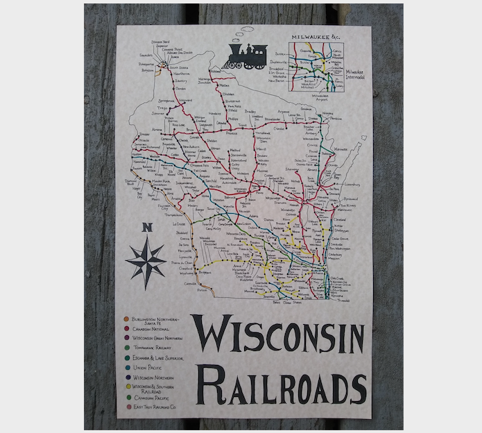 Wisconsin Railroads Map - The Local Store