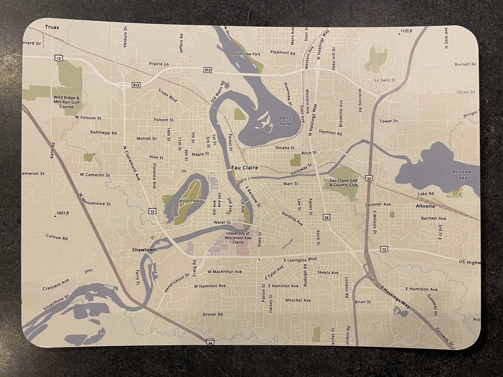 Volume One Postcard - Eau Claire Map - The Local Store