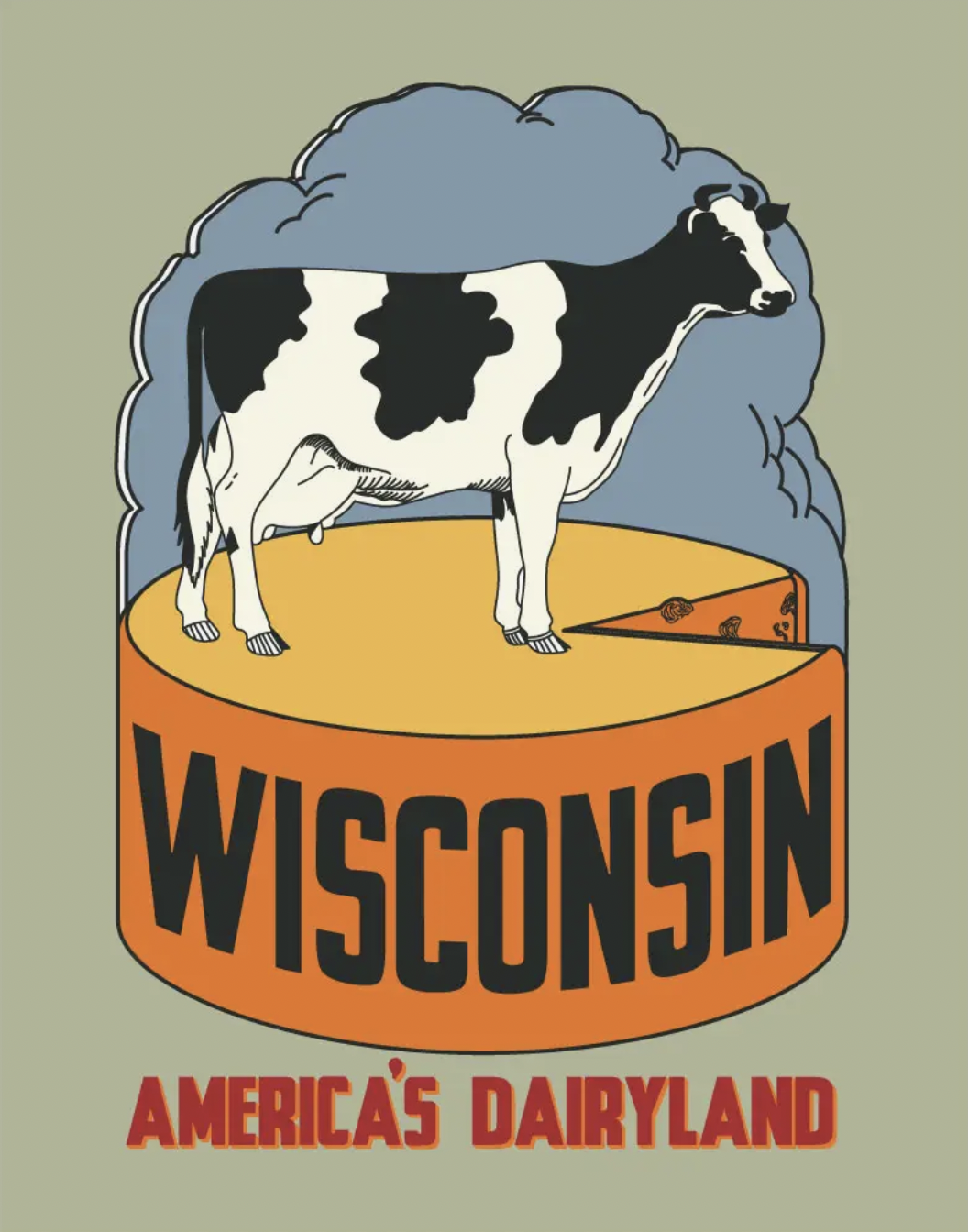 Fridgedoor Wisconsin Americas Dairyland Cow, Cheese Magnet - The Local ...