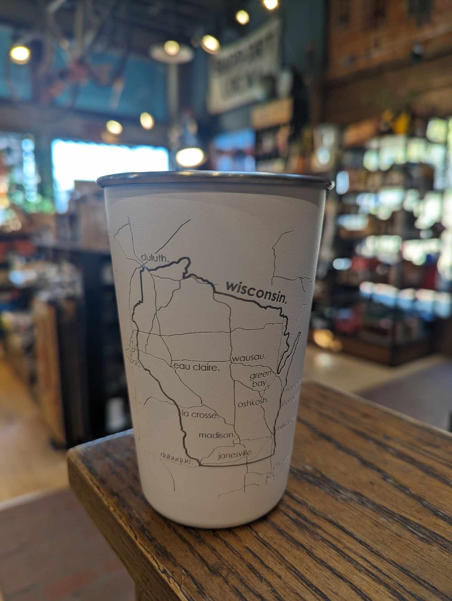 Wisconsin Map Stainless Cup (16oz.) - The Local Store