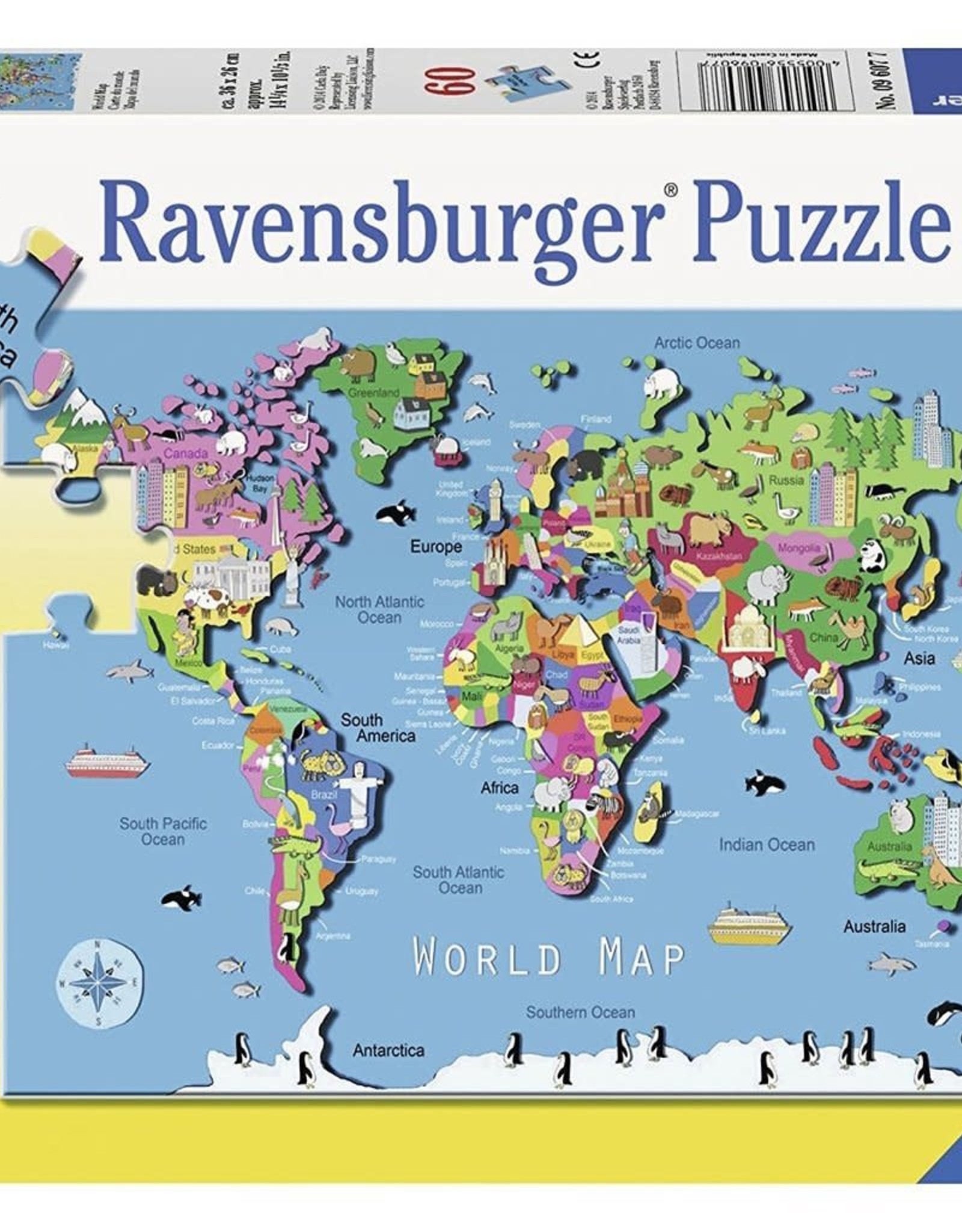 Ravensburger World Map (60 PC) - Monkey Mountain Toys & Games