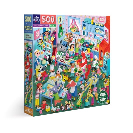 eeBoo What's Cooking? 500pc Square Puzzle - Monkey Mountain Toys & Games