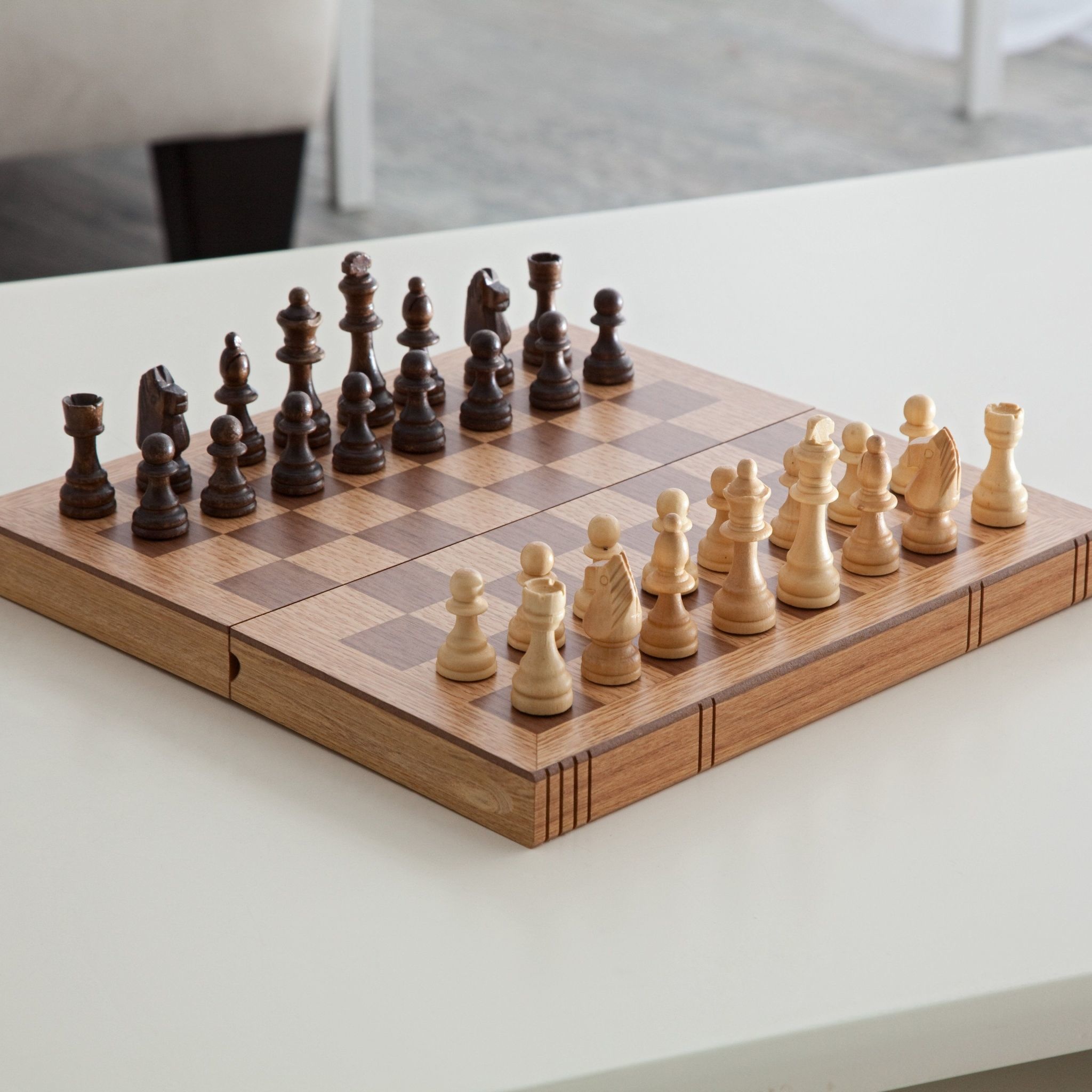 We Games Chess Set 11" Folding Book Style (OAK) - Monkey Mountain Toys ...