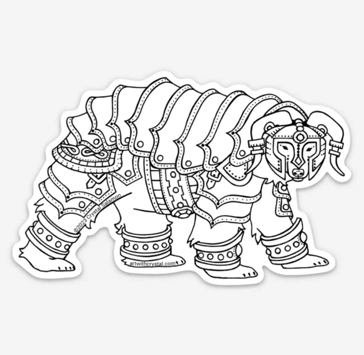 Crystal Salamon Colouring Sticker - Polar Bear in Armour - Monkey ...