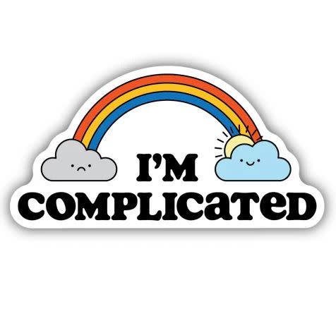 Stickers NW I'M COMPLICATED RAINBOW & CLOUDS STICKER - Monkey Mountain ...