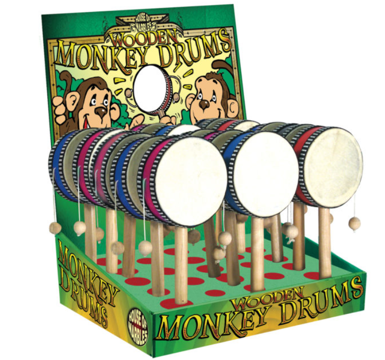 House of Marbles Monkey Drum Asst. Colours - Monkey Mountain Toys & Games