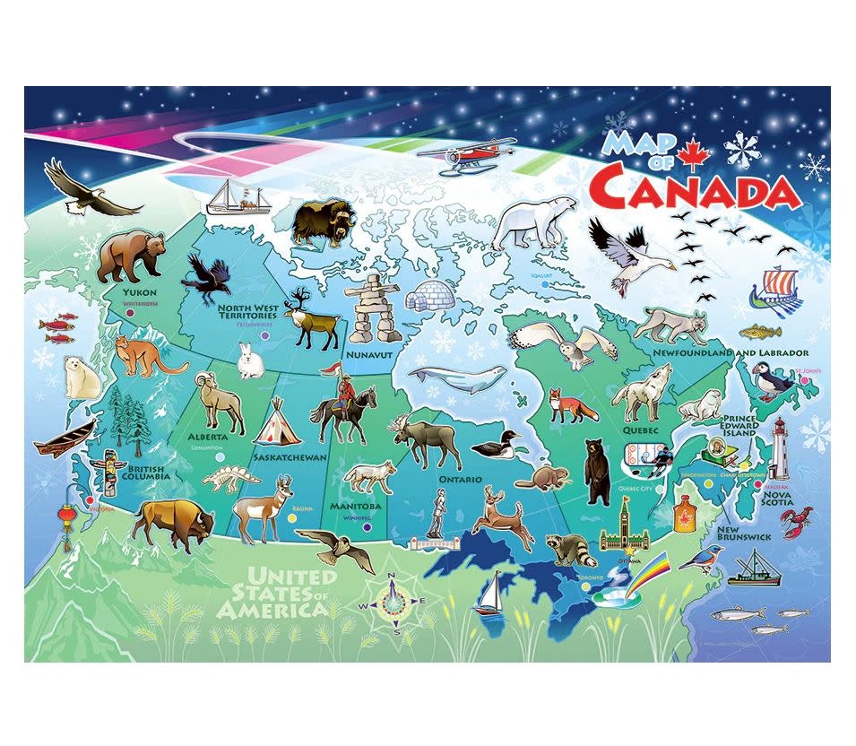 Cobble Hill Canada Map (Tray) 35pc CH58894 - Monkey Mountain Toys & Games