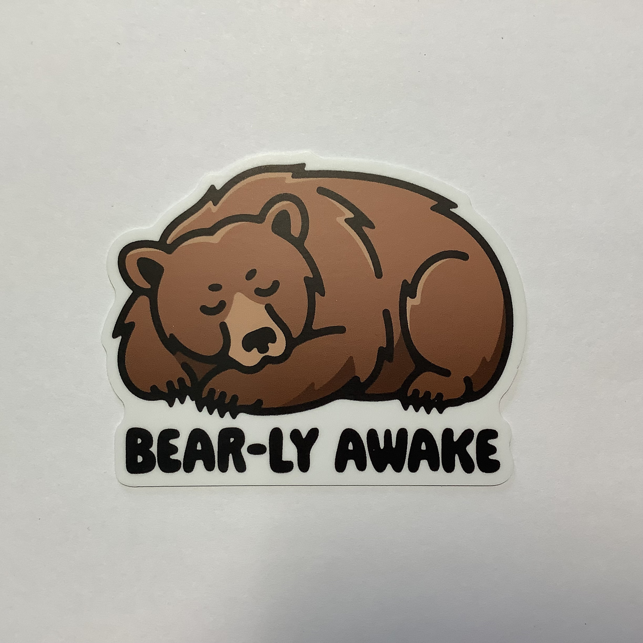Stickers NW BEARLY AWAKE BEAR STICKER - Monkey Mountain Toys & Games